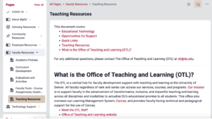 Find Teaching and OTL Resources in MyDU – Office of Teaching & Learning