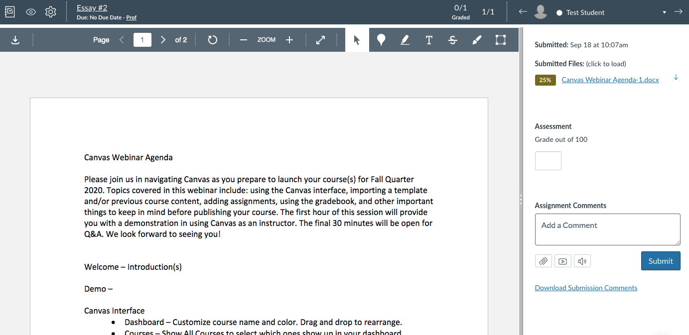 How to use SpeedGrader in Canvas – DU Ed-Tech Knowledge Base