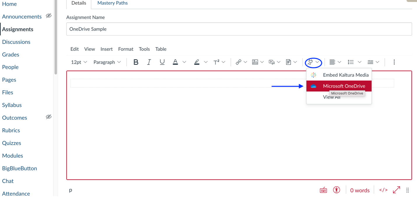Using Canvas’s Rich Content Editor (RCE) to Embed Files from Microsoft OneDrive – DU Ed-Tech ...